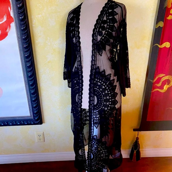 Rachel Zoe | Swim | Rachel Zoe Black Lace Cover Up Beach Swim Wear ...